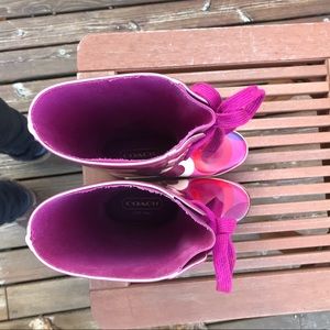 Coach | Shoes | Coach Periwinkle Rubber Boots Sz 5 | Poshmark